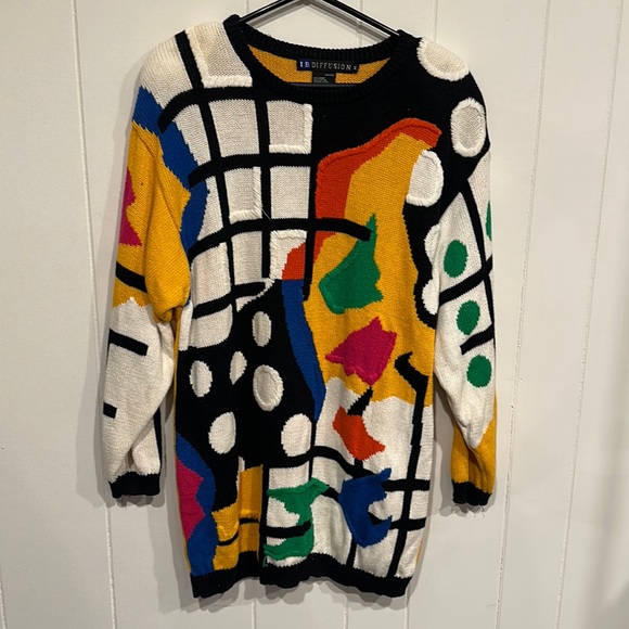 Vintage | Sweaters | Vintage Ib Diffusion Abstract Sweater Sweater ...